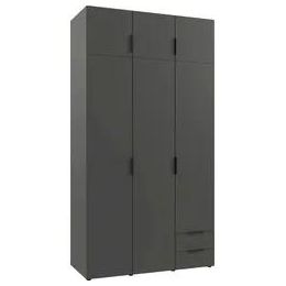 Kleiderschrank wimex "Modena", grau (schwarz), B:120cm H:225cm T:54cm, Holzwerkstoff, Schr&auml;nke, Kleiderschrank, Dreht&uuml;ren-Schrankprogramm