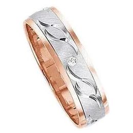 Trauring Firetti "Schmuck Geschenk Gold 375 Hochzeit Ehering Trauring "LIEBE" Gr. 21, rosa (wei&szlig;goldfarben, ros&eacute;goldfarben), Fingerringe, Damen, 21, 0,01 SI = kleine Einschl&uuml;sse mit Brillant, Ros&eacute;gold 375 Wei&szlig;gold 375, 5mm, Ros&eacute;gold 375, Wei&szlig;gold 375, Trauring, Made in Germany, wahlweise mit oder ohne Brillant