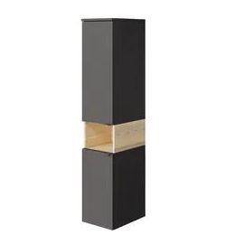 Midischrank SAPHIR "Quickset 394", grau (quarzgrau matt touch), B:30cm H:141,6cm T:33cm, Holzwerkstoff, Schr&auml;nke, Midischrank