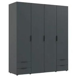 Kleiderschrank wimex "Modena", grau (schwarz), B:160cm H:185cm T:54cm, Holzwerkstoff, Schr&auml;nke, Kleiderschrank, Dreht&uuml;ren-Schrankprogramm