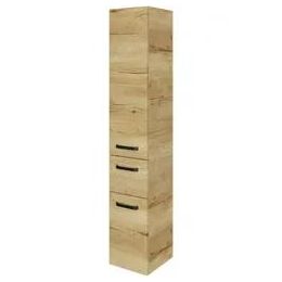 Hochschrank SAPHIR "Serie 4010 Badschrank 30 cm breit, mit 2 T&uuml;ren und 1 Schublade", braun (halifax eiche quer nachbildung), B:30cm H:168cm T:33cm, Schr&auml;nke, Hochschrank, 3 Glas-Einlegeb&ouml;den, Badezimmer-Hochschrank inkl. T&uuml;rd&auml;mpfer