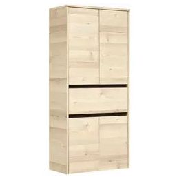 Midischrank SAPHIR "Quickset 393", beige (polar pinie quer nachbildung), B:66,8cm H:145,6cm T:33cm, Schr&auml;nke, Midischrank