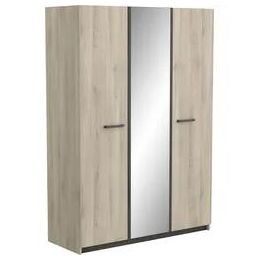 Kinderkleiderschrank Demeyere GROUP "Watson", braun, B:133,5cm H:191,5cm T:51,4cm, Holzwerkstoff, Schr&auml;nke, Kinderkleiderschrank, SCHRANK 3 TUERIG/1 SPIEGEL
