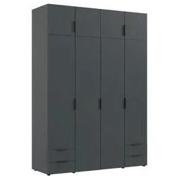Kleiderschrank wimex "Modena", grau (schwarz), B:160cm H:225cm T:54cm, Holzwerkstoff, Schr&auml;nke, Kleiderschrank, Dreht&uuml;ren-Schrankprogramm