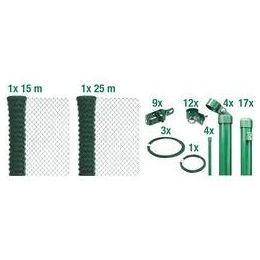 GAH Alberts Maschendrahtzaun ALBERTS, gr&uuml;n, H:125cm, Stahl, Zaunelemente, H&ouml;he: 80 - 200 cm, Gesamtl&auml;nge: 15 - 100 m, zum Einbetonieren