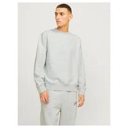 Jack & Jones Sweatshirt JACK & JONES "JJEURBAN EDGE SWEAT CREW NECK NOOS", Herren, Gr. S, grau (wei&szlig; melange), angeraute Sweatware, Obermaterial: 70% Baumwolle, 30% Polyester, meliert, relaxed fit taillenbedeckt, Rundhals, Rippb&uuml;ndchen, Sweatshirts Sweatshirt, mit Rippb&uuml;ndchen