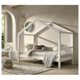 Hausbett Home Affaire, wei&szlig; (wei&szlig;, wei&szlig;, wei&szlig;), B:97,5cm H:170cm L:207,5cm, Betten, mit LF 90x200 cm, wahlweise mit o. ohne Bettschublade, Buche wei&szlig;