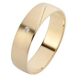 Trauring Firetti "Schmuck Geschenk Gold Hochzeit Ehering Trauring "LIEBE" Gr. 18, gold (gelbgoldfarben), Fingerringe, Damen, 18, 0,01 SI = kleine Einschl&uuml;sse mit Brillant, Gelbgold 585, 5mm, Trauring, Made in Germany, wahlweise mit oder ohne Brillant