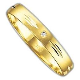 Trauring Firetti "Schmuck Geschenk Gold 375 Hochzeit Ehering Trauring "LIEBE" Gr. 16,5, gold (gelbgoldfarben), Fingerringe, Damen, 16,5, 0,01 SI = kleine Einschl&uuml;sse mit Brillant, Gelbgold 375, 3mm, Trauring, Made in Germany, wahlweise mit oder ohne Brillant