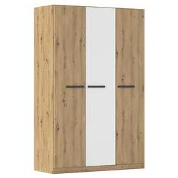 Dreht&uuml;renschrank Rauch "Kleiderschrank Schrank Garderobe Garderobenschrank Stauraumwunder MODI", wei&szlig; (eiche artisan, wei&szlig;), B:136cm H:210cm T:54cm, Holzwerkstoff, Schr&auml;nke, Dreht&uuml;renschrank, optional mit Spiegel MADE IN GERMANY