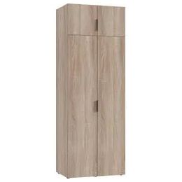 Kleiderschrank wimex "Modena", braun (natur), B:80cm H:225cm T:54cm, Holzwerkstoff, Schr&auml;nke, Kleiderschrank, Dreht&uuml;ren-Schrankprogramm