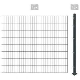 Einstabmattenzaun Arvotec "ESSENTIAL 160 zum Einbetonieren", grau (anthrazit), H:160cm, Kunststoff, Stahl, Zaunelemente, Zaunh&ouml;he 160 cm, Zaunl&auml;nge 2 - 60 m