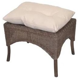 Sitzhocker, braun, B:53cm H:39cm T:40cm, Stoffbezug 100% Polyester, HOFMANN LIVING AND MORE, Hocker, Sitzhocker, Hocker mit Kissen
