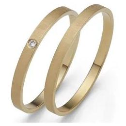 Trauring Firetti "Schmuck Geschenk Gold 375 Hochzeit Ehering "LIEBE" Gr. 54, gold (gelbgoldfarben), Fingerringe, Damen, 54, 0,01 SI = kleine Einschl&uuml;sse mit Brillant, Gelbgold 585, 2mm, Trauring, Made in Germany, wahlweise mit oder ohne Brillant