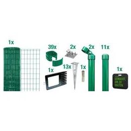 GAH Alberts Schwei&szlig;gitter ALBERTS "Fix-Clip Pro", gr&uuml;n, H:153cm, Stahl, Zaunelemente, H&ouml;he: 80-150cm, Gesamtl&auml;nge: 10 und 25m, mit Bodenh&uuml;lsen