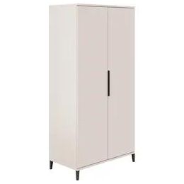 Kleiderschrank Home Affaire "ARI, 2-t&uuml;rig", beige (cashmere, beige), B:95cm H:195cm T:52cm, Schr&auml;nke, Kleiderschrank, viel Stauraum mit Einlegeb&ouml;den und Kleiderstange