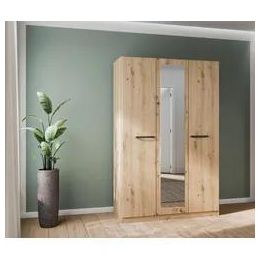 Dreht&uuml;renschrank Rauch "Kleiderschrank Schrank Garderobe Garderobenschrank Stauraumwunder MODI", braun (eiche artisan), B:136cm H:210cm T:54cm, Holzwerkstoff, Schr&auml;nke, Dreht&uuml;renschrank, optional mit Spiegel MADE IN GERMANY