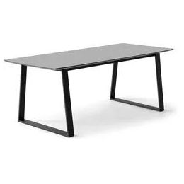 Esstisch HAMMEL FURNITURE "Meza Designtisch mit Auszugsfunktion und 2 Einlegeplatten", grau (graphit, schwarz, graphit), B:210cm H:74cm T:100cm, Tischplatte: Graphit nanobehandeltes Fenix-Laminat (schwarzer Rand), Gestell: Pulverbeschichtetes schwarzes Metall, RAL9005 matt. Mit nanobehandeltem Laminat, einer matten, seidigen Oberfl&auml;che, die Fingerabdr&uuml;cke abweist und langlebig und hygienisch ist.,
