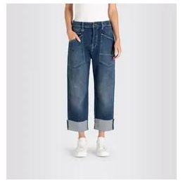 Boyfriend-Jeans MAC "BAGGY", Damen, Gr. 42, N-Gr, blau (mid blau commercial authe), Denim/Jeans, Obermaterial: 99% Baumwolle, 1% Elasthan, Jeans