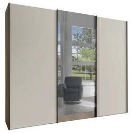 Schwebet&uuml;renschrank Wiemann "Monaco", braun (bianco, eiche, nachbildung), B:246,3cm H:217cm T:67cm, Holzwerkstoff, Kristallglas, Schr&auml;nke, Schwebet&uuml;renschrank, hochwertige Beschl&auml;ge