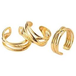 Ring-Set Firetti "Multipack Schmuck Geschenk Damenring verschlungen", gold (gelbgoldfarben), Fingerringe, Damen, 7,3 g, Edelstahl, Made in Germany