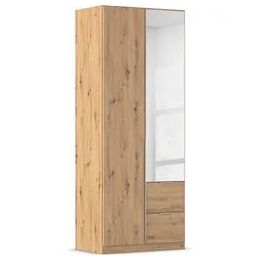 Dreht&uuml;renschrank OTTO HOME "Kleiderschrank Schrank Garderobe AGORDO mit Dekor- oder Hochglanzfront", braun (eiche artisan), B:91cm H:229cm T:54cm, Holzwerkstoff, Schr&auml;nke, Dreht&uuml;renschrank, mit Au&szlig;enschubk&auml;sten, in 7 Breiten und 2 H&ouml;hen MADE IN GERMANY
