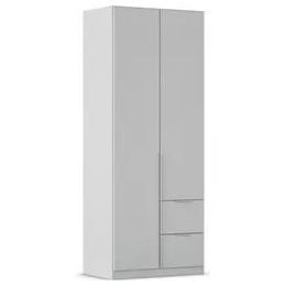 Dreht&uuml;renschrank OTTO HOME "Kleiderschrank Schrank Garderobe AGORDO mit Dekor- oder Hochglanzfront", grau (seidengrau), B:91cm H:229cm T:54cm, Holzwerkstoff, Schr&auml;nke, Dreht&uuml;renschrank, mit Au&szlig;enschubk&auml;sten, in 7 Breiten und 2 H&ouml;hen MADE IN GERMANY