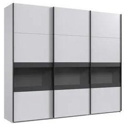 Schwebet&uuml;renschrank wimex "Easy Plus, Kleiderschrank Made in Germany", wei&szlig; (wei&szlig;, rauchglas holmt&uuml;ren graphit), B:270cm H:236cm T:65cm, Holzwerkstoff, Schr&auml;nke, Schwebet&uuml;renschrank, mit Glaseinsatz/ Rauchglas, viele Breiten zur Auswahl, schwarze Griffe
