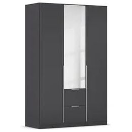 Dreht&uuml;renschrank OTTO HOME "Kleiderschrank Schrank Garderobe AGORDO mit Dekor- oder Hochglanzfront", grau (graumetallic), B:136cm H:210cm T:54cm, Holzwerkstoff, Schr&auml;nke, Dreht&uuml;renschrank, mit Au&szlig;enschubk&auml;sten, in 7 Breiten und 2 H&ouml;hen MADE IN GERMANY