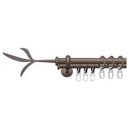 Gardinenstange Liedeco "Esp Zweig" Gr. 4, braun (rost), L:240cm &Oslash;:16mm, Metall, Gardinenstangen, 2-l&auml;ufig im Fixma&szlig; &Oslash; 16 mm
