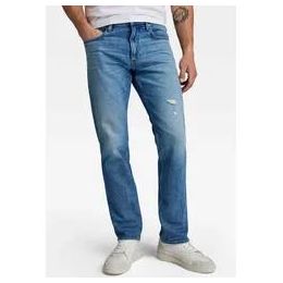 G-Star Raw Straight-Jeans G-STAR "Mosa Straight", Herren, Gr. 31, L&auml;nge 32, blau (sun faded blau donau), Denim/Jeans, Obermaterial: 99% Baumwolle, 1% Elasthan, straight fit normal, Jeans Straight-Jeans, mit hellen N&auml;hten