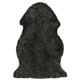 Fellteppich HEITMANN FELLE "Lammfell Curly", schwarz (anthrazit, helle spitzen), B:60cm H:25mm L:100cm, Lammfell, Teppiche, Fellteppich, echtes Lammfell mit nat&uuml;rlicher Lockung, geschoren, weich & kuschelig