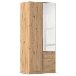 Dreht&uuml;renschrank OTTO HOME "Kleiderschrank Schrank Garderobe AGORDO mit Dekor- oder Hochglanzfront", braun (eiche artisan), B:91cm H:210cm T:54cm, Holzwerkstoff, Schr&auml;nke, Dreht&uuml;renschrank, mit Au&szlig;enschubk&auml;sten, in 7 Breiten und 2 H&ouml;hen MADE IN GERMANY