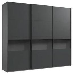 Schwebet&uuml;renschrank wimex "Easy Plus, Kleiderschrank Made in Germany", schwarz (graphit, rauchglas holmt&uuml;ren graphit), B:270cm H:236cm T:65cm, Holzwerkstoff, Schr&auml;nke, Schwebet&uuml;renschrank, mit Glaseinsatz/ Rauchglas, viele Breiten zur Auswahl, schwarze Griffe
