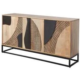Sideboard GUTMANN FACTORY, beige (natur), B:140cm H:75cm T:40cm, Massivholz, Sideboards, Sideboard, Kommode, Breite 140 cm