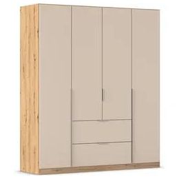 Dreht&uuml;renschrank OTTO HOME "Kleiderschrank Schrank Garderobe AGORDO mit Dekor- oder Hochglanzfront", braun (eiche artisan, champagner), B:181cm H:210cm T:54cm, Holzwerkstoff, Schr&auml;nke, Dreht&uuml;renschrank, mit Au&szlig;enschubk&auml;sten, in 7 Breiten und 2 H&ouml;hen MADE IN GERMANY, Topseller