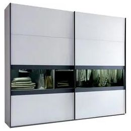 Schwebet&uuml;renschrank wimex "Easy Plus, Kleiderschrank Made in Germany", wei&szlig; (wei&szlig;, rauchglas holmt&uuml;ren graphit), B:270cm H:208cm T:65cm, Holzwerkstoff, Schr&auml;nke, Schwebet&uuml;renschrank, mit Glaseinsatz/ Rauchglas, viele Breiten zur Auswahl, schwarze Griffe