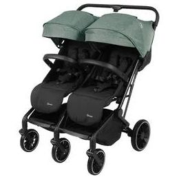 Zwillingsbuggy BABYGO "Zwillingskinderwagen GOTwice", Kinder, gr&uuml;n (gr&uuml;n melange), Kinderwagen, mit drei schwenkbaren Vorderr&auml;dern