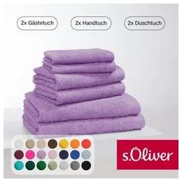 Handtuch Set s.Oliver "s.Oliver, Premium Qualit&auml;t, 600 gr/m2", lila, 6 Stk., Walkfrottier, Walkfrottier, Obermaterial: 100% Baumwolle, Handtuch-Sets, 2 G&auml;stet&uuml;cher 30x50, 2 Handt&uuml;cher 50x100, 2 Duscht&uuml;cher 70x140