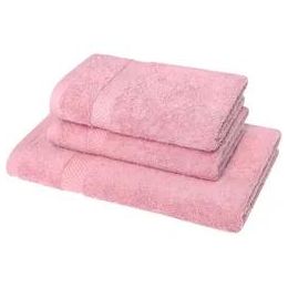 Handtuch Set Dyckhoff "Planet", rosa (rose), 3 Stk., Walkfrottier, Walkfrottier, Obermaterial: 100% Baumwolle, Handtuch-Sets, 2 Handt&uuml;cher (50x100cm), 1 Duschtuch (70x140cm)