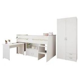 Jugendzimmer-Set Parisot "Reverse 12", wei&szlig;, B/H: 90cm x 200cm, Schlafzimmerm&ouml;bel-Sets, viel Stauraum, platzsparend, Schreibtisch und Kommode integriert