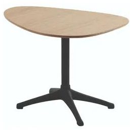 Beistelltisch FLEXLUX "Nachttisch, Sofatisch, Kaffeetisch, Couchtisch, Nierenform", braun (eiche ge&ouml;lt, schwarz matt, eiche ge&ouml;lt), B:65cm H:45cm T:47cm, Tische, Beistelltisch, Walnuss oder Eiche Furnier, Fu&szlig; Alufarbig oder Schwarz, H&ouml;he 45 cm