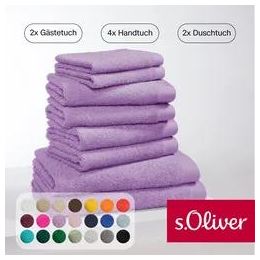 Handtuch Set s.Oliver "s.Oliver, Premium Qualit&auml;t, 600 gr/m2", lila, 8 Stk., Walkfrottier, Walkfrottier, Obermaterial: 100% Baumwolle, Handtuch-Sets, 2 G&auml;stet&uuml;cher 30x50, 4 Handt&uuml;cher 50x100, 2 Duscht&uuml;cher 70x140