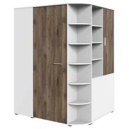 Eckkleiderschrank wimex "Joker", wei&szlig; (wei&szlig;, flagstaff), B:124cm H:198cm T:148cm, Schr&auml;nke, Eckkleiderschrank, begehbarer Kleiderschrank, Garderobe, Eckl&ouml;sung