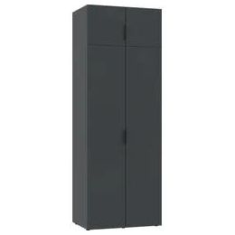 Kleiderschrank wimex "Modena", grau (schwarz), B:80cm H:225cm T:54cm, Holzwerkstoff, Schr&auml;nke, Kleiderschrank, Dreht&uuml;ren-Schrankprogramm