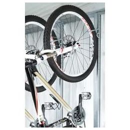 Fahrradhalter BioHort "bikeMax", silber, B:15cm H:185cm L:10cm, Stahlblech, Fahrradhalterungen, f&uuml;r Gartenh&auml;user AvantGarde, HighLine und Panorama