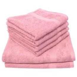 Handtuch Set Dyckhoff "Planet", rosa (rose), 6 Stk., Frottier, Frottier, Obermaterial: 100% Baumwolle, Handtuch-Sets, 4 Handt&uuml;cher (50x100cm), 2 Duscht&uuml;cher (70x140cm)