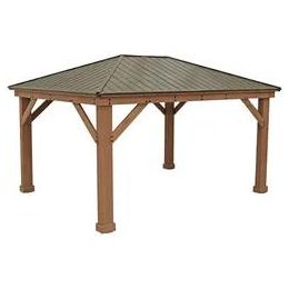 Holzpavillon WESTMANN "Devon 12x16", beige, B/H/T: 371cm x 315cm x 490cm, Pavillons, BxT: 371x490 cm