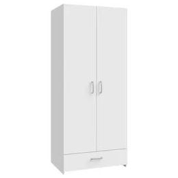 Dreht&uuml;renschrank FORTE "Econobox", wei&szlig;, B:79,7cm H:190,5cm T:54,4cm, Schr&auml;nke, Dreht&uuml;renschrank, Dreht&uuml;renschrank, zeitloses Design mit alufarbigen Griffen.