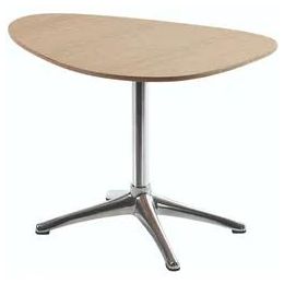 Beistelltisch FLEXLUX "Nachttisch, Sofatisch, Kaffeetisch, Couchtisch, Nierenform", braun (eiche ge&ouml;lt, alu gl&auml;nzend, eiche ge&ouml;lt), B:65cm H:45cm T:47cm, Tische, Beistelltisch, Walnuss oder Eiche Furnier, Fu&szlig; Alufarbig oder Schwarz, H&ouml;he 45 cm